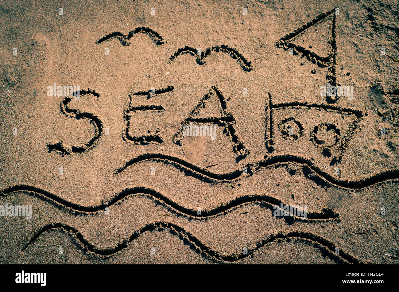 Written words on beach hi-res stock photography and images - Alamy