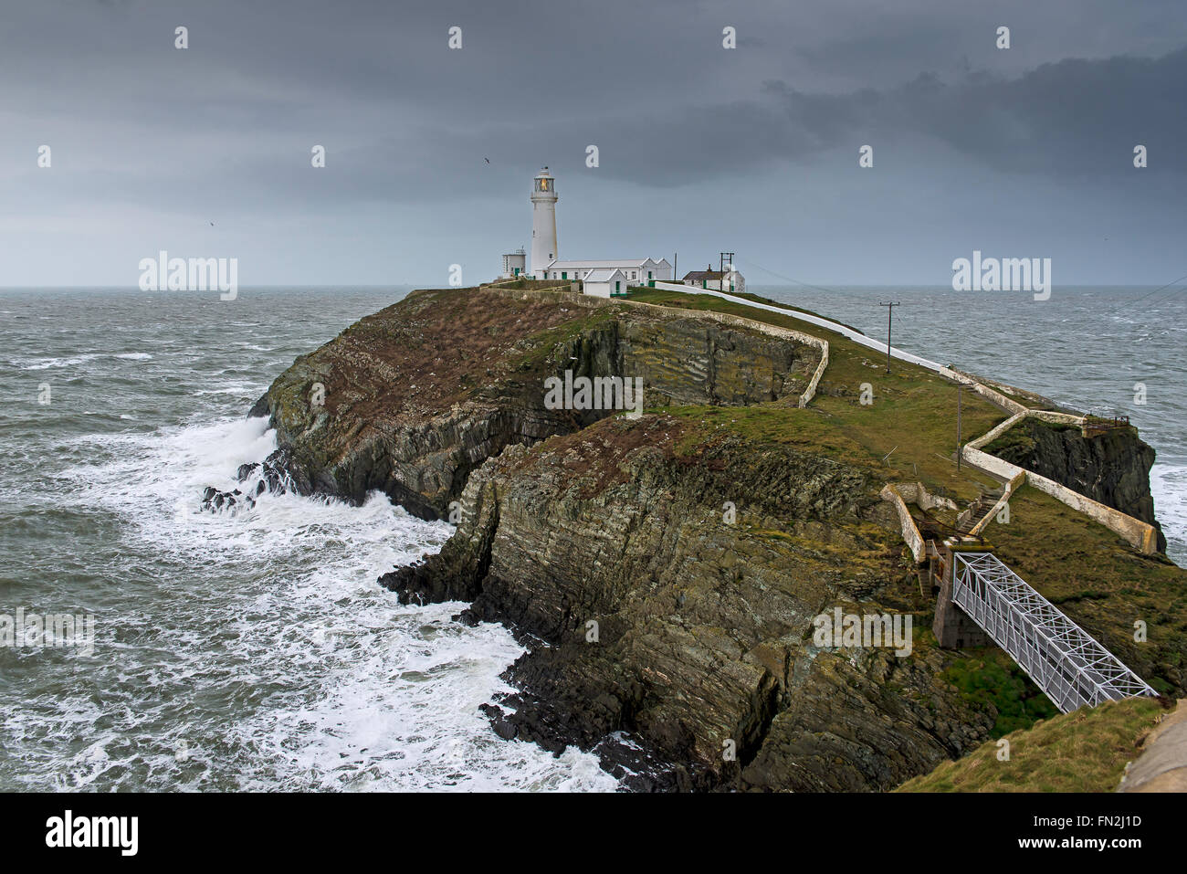 South Stack Lighthouse Holyhead Anglesey North Wales Uk, Irish Sea ...