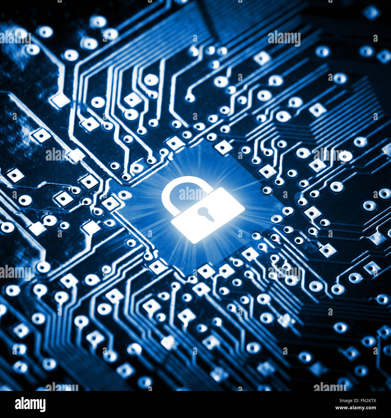 Lock on computer chip Stock Photo - Alamy