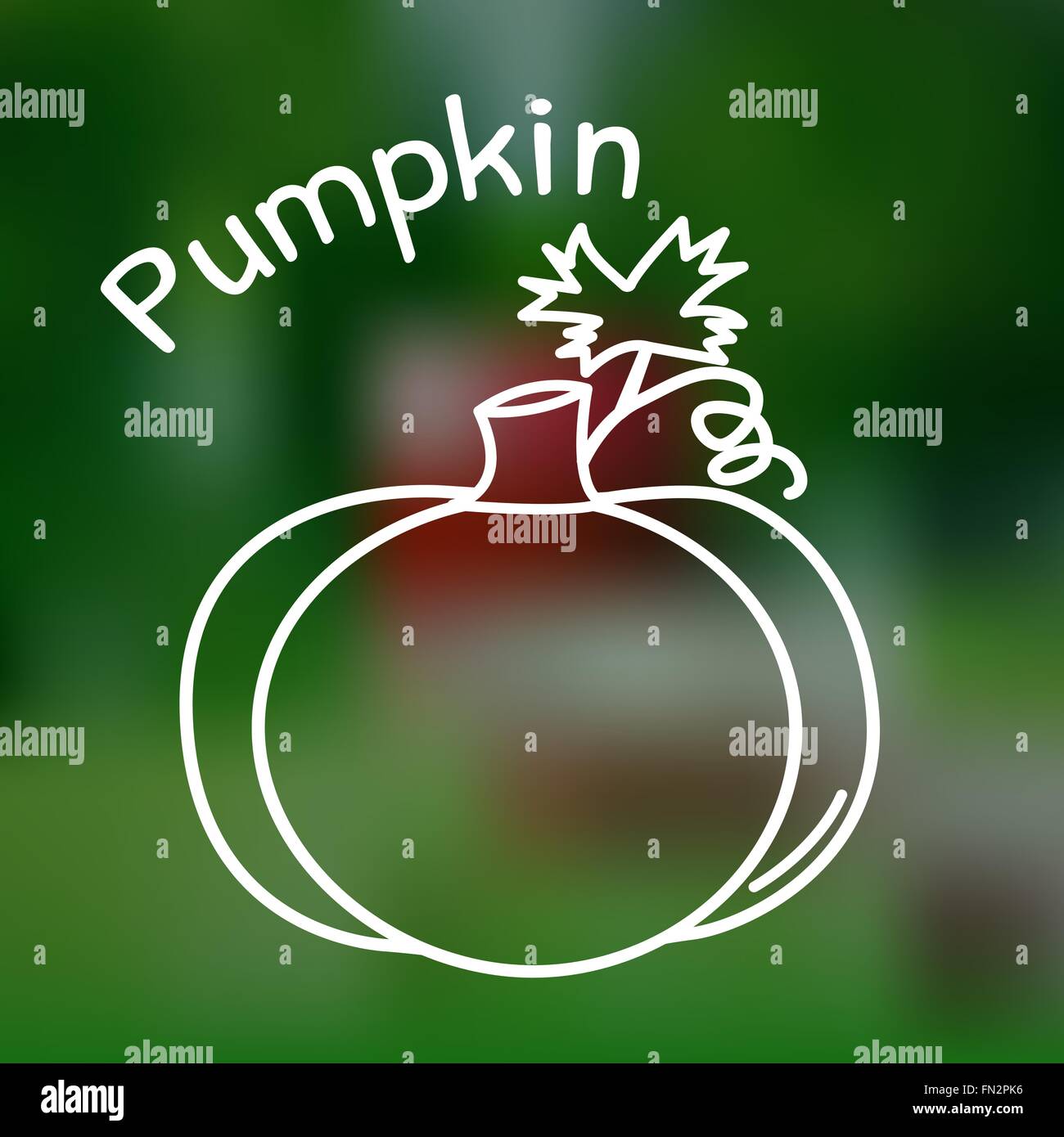 White thin line icon of pumpkin with name on mesh background Stock ...