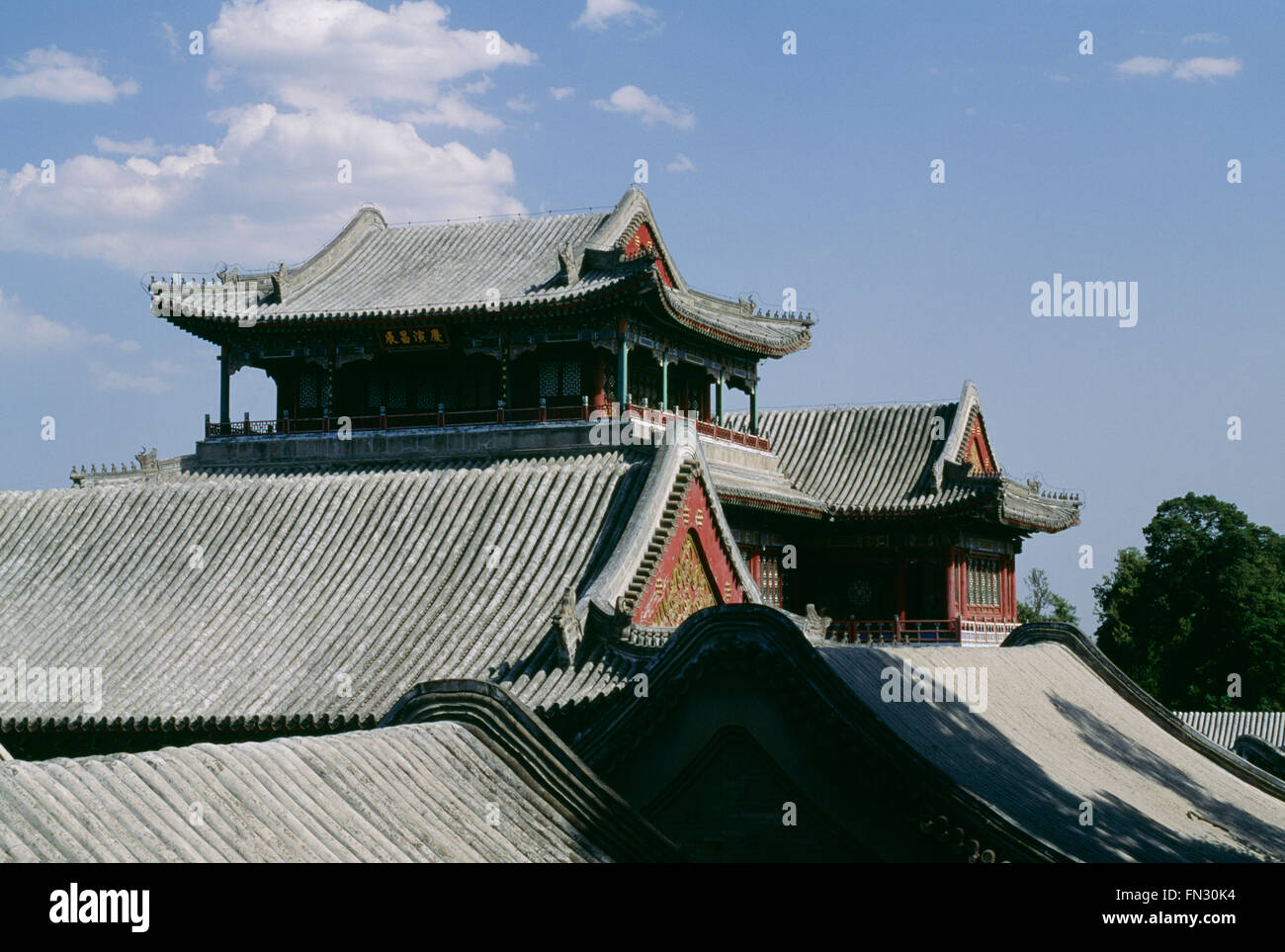 Roof Tops of a Temple in the Summer Palace, Beijing, China Stock Photo ...
