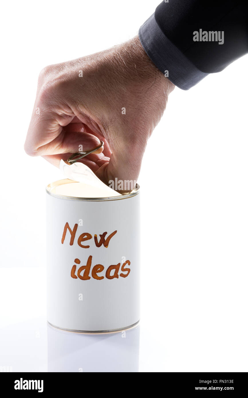 Opening a can with a spoon hi-res stock photography and images - Alamy