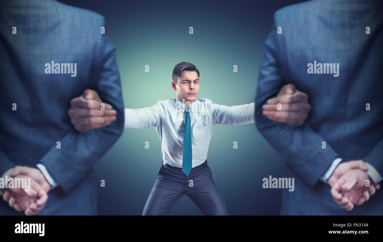 Man with two guards Stock Photo - Alamy