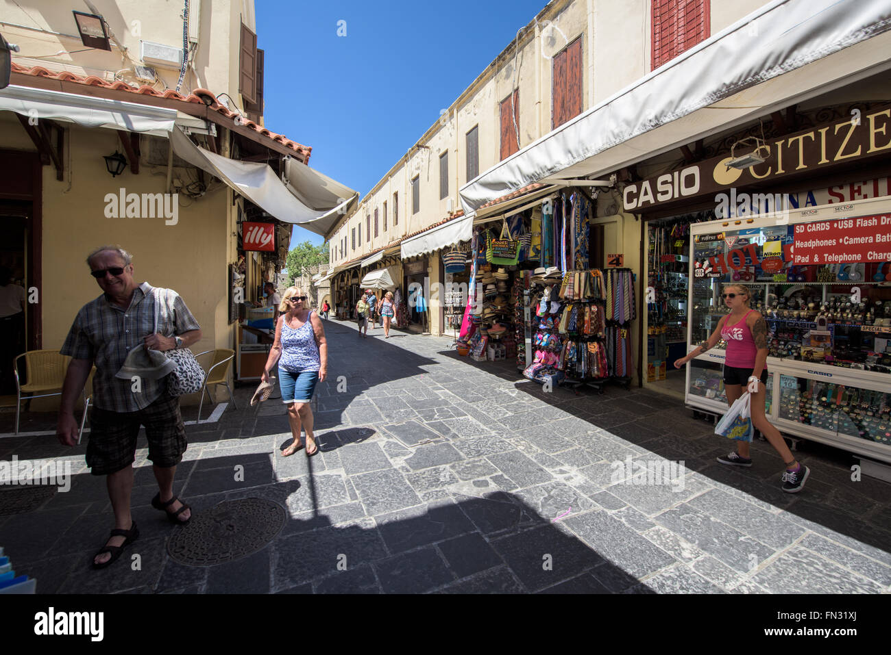 Streets of Rhodes city Stock Photo - Alamy