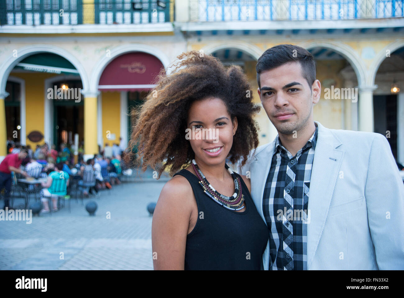 Latin couple outdoors Stock Photo - Alamy