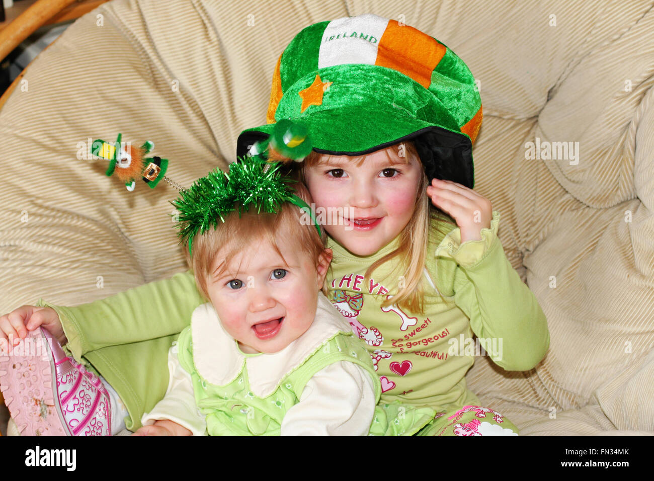 Children, kids dressed up having fun on St. Patrick's Day, Dublin ...