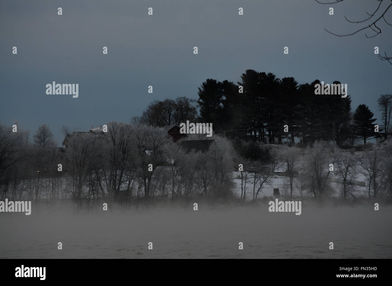 Ice Frosted Farm Stock Photo - Alamy