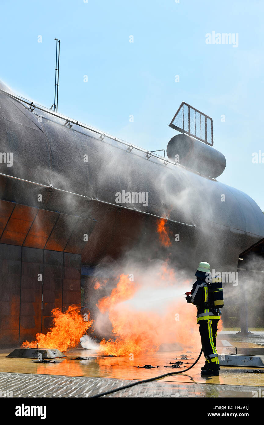 firefighter, man, firefighter vehicle, Truck, Training Center, aircraft ...