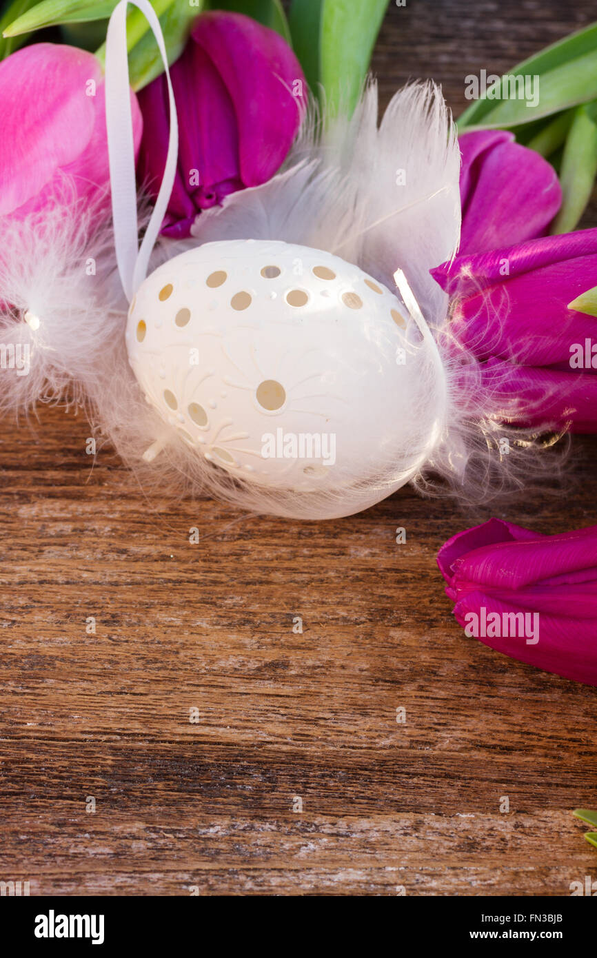 eater frame with flowers Stock Photo - Alamy