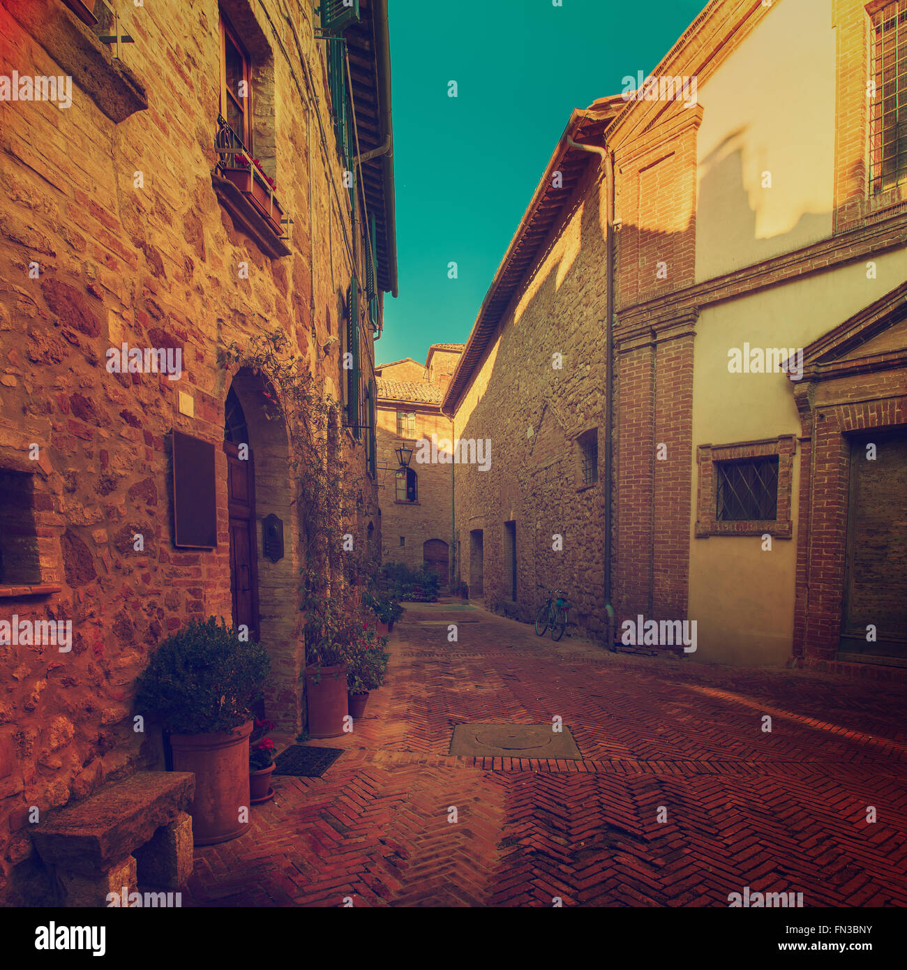 Street of Pienza Stock Photo - Alamy