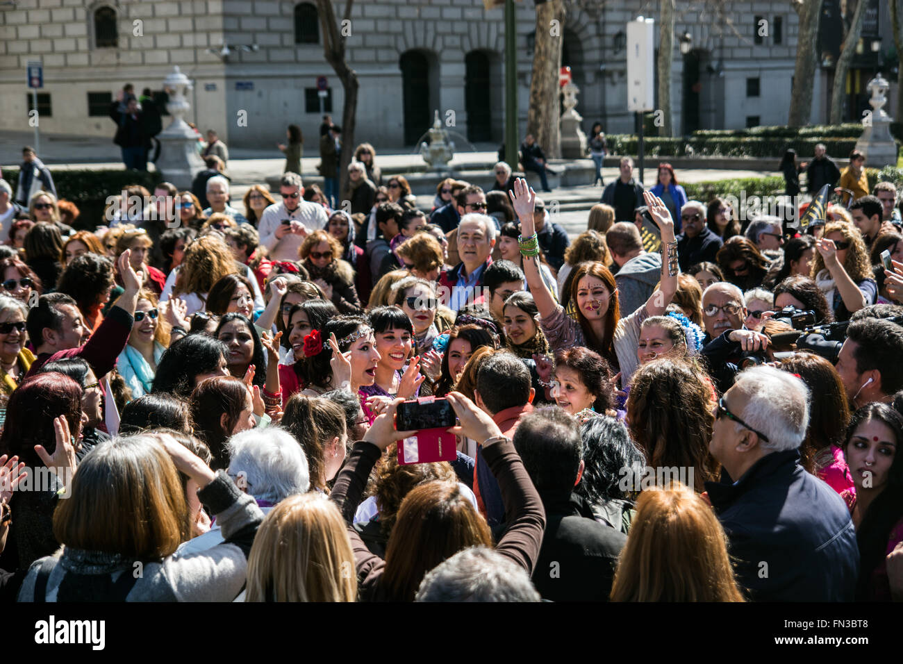 Madrid, Spain. 13th Mar, 2016. People making a Bollywood flash mob in ...