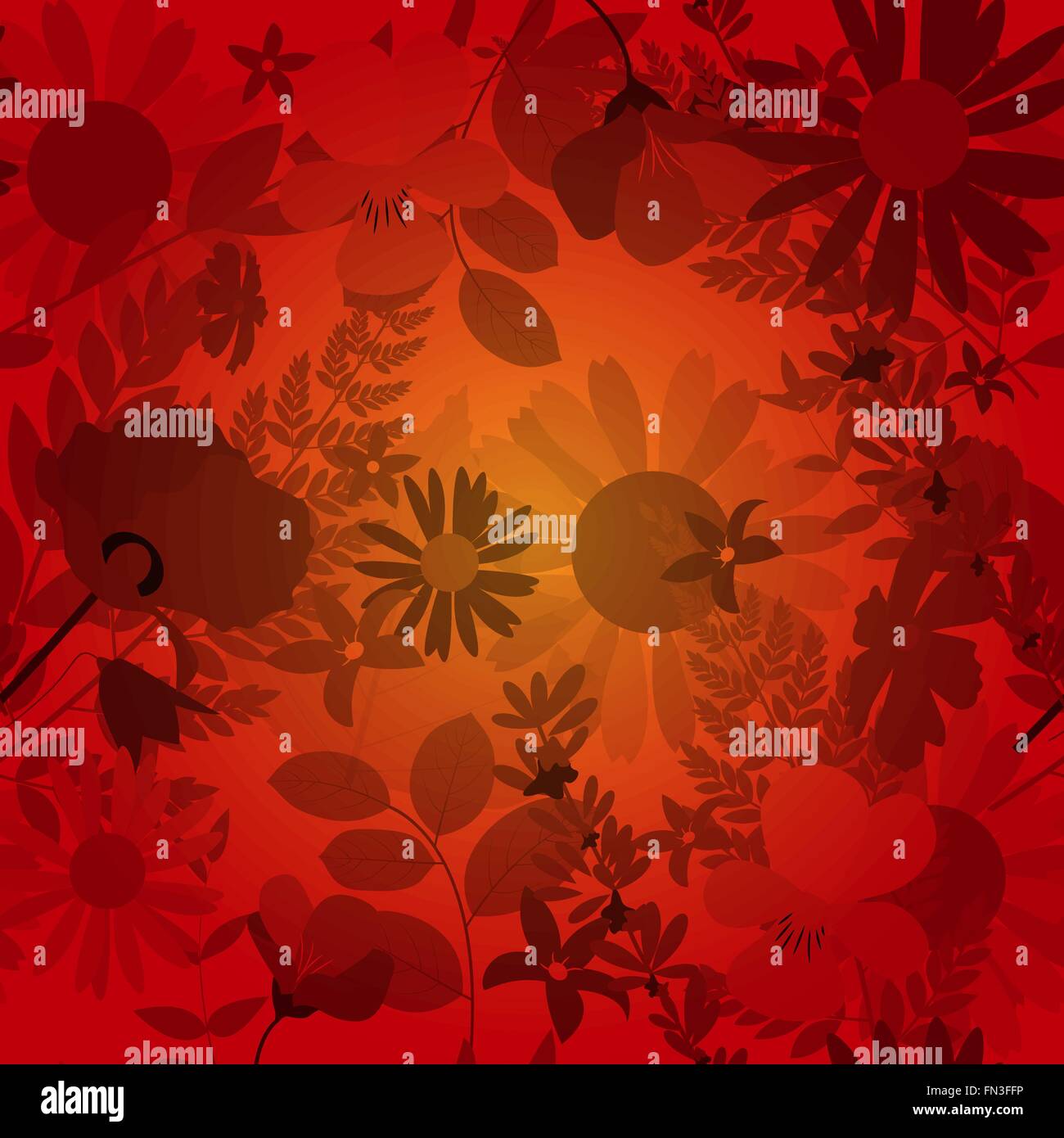 Abstract Natural Spring Background with Flowers and Leaves. Vect Stock ...