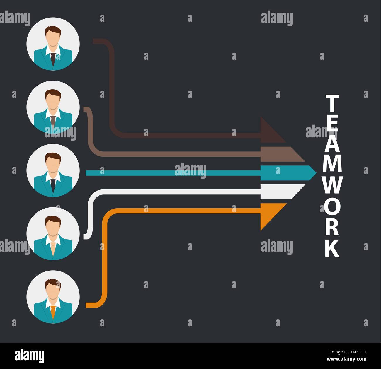 Team Work Flat Concept Vector Illustration Stock Vector Image & Art - Alamy