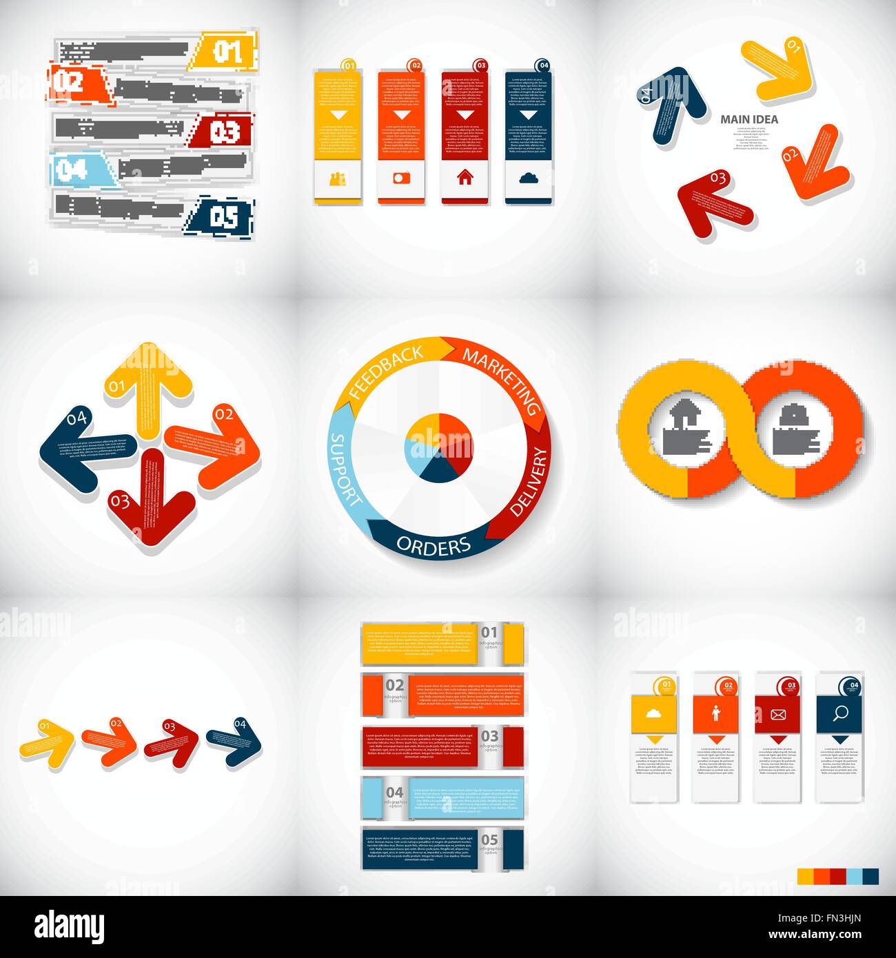 Collection of Infographic Templates for Business Vector Illustra Stock ...