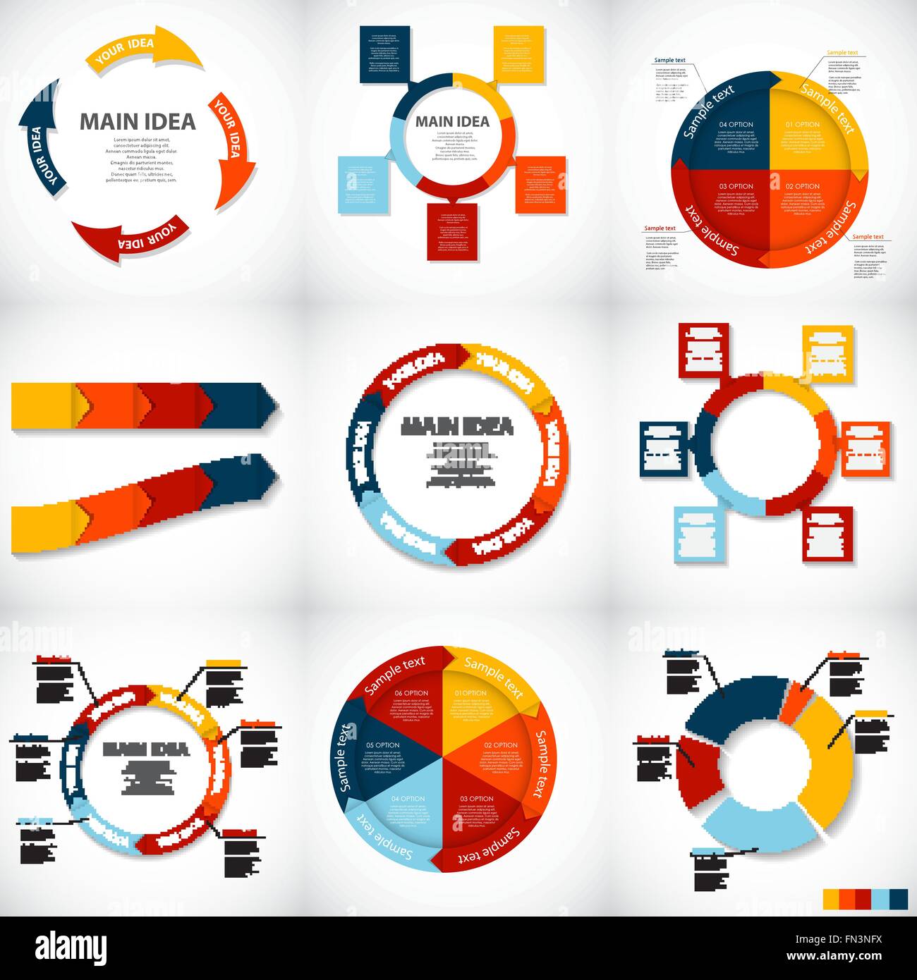 Collection of Infographic Templates for Business Vector Illustra Stock ...