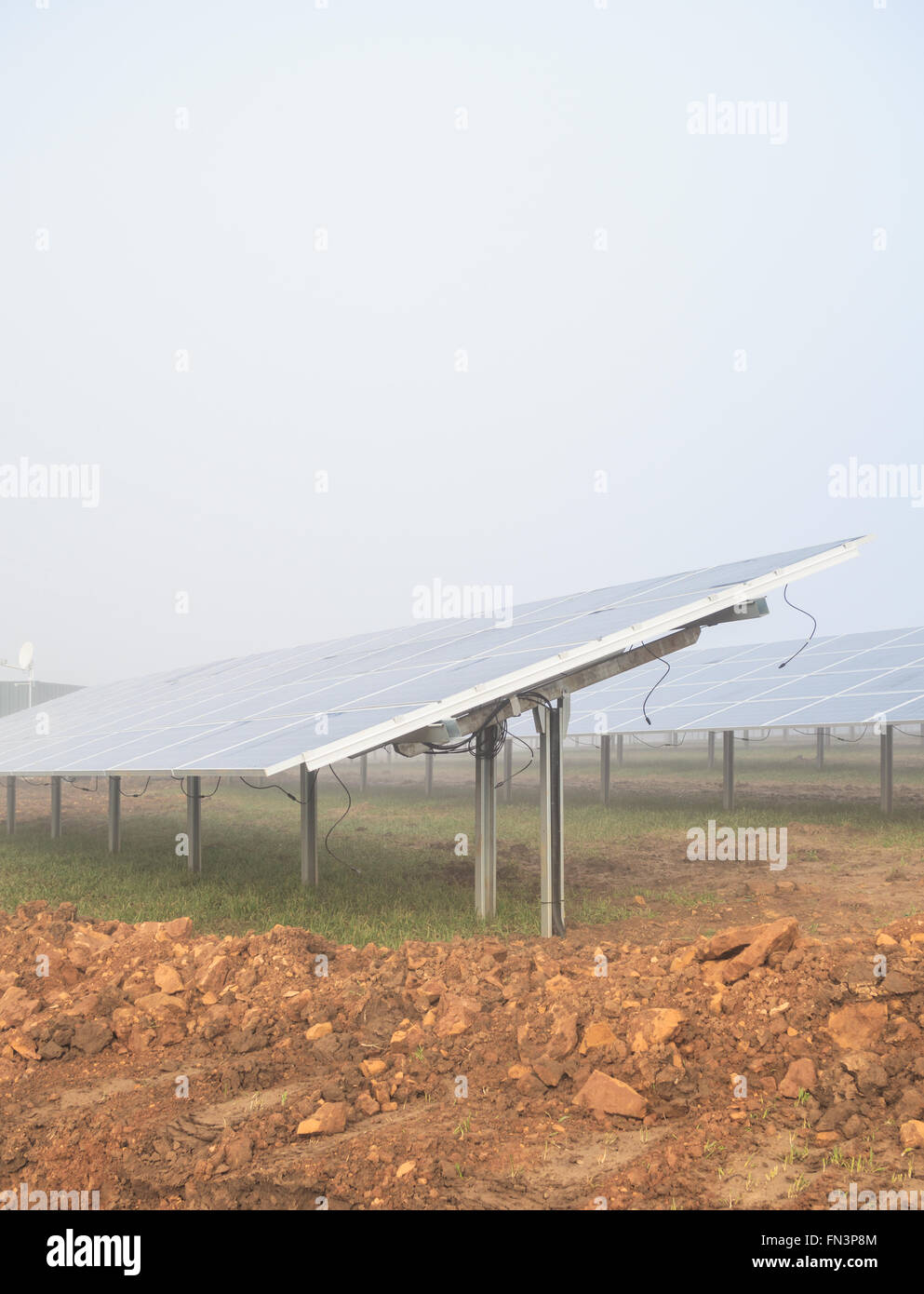 A solar energy farm currently under construction. In Mansfield ...