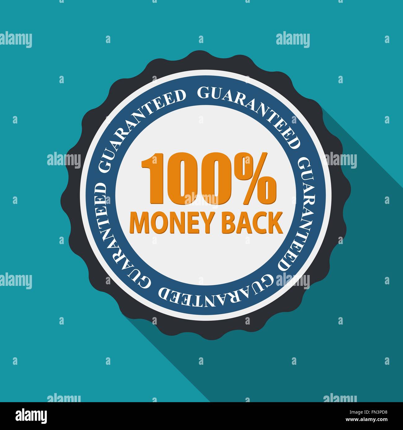 Label Sign 100% Money Back Quality in Flat Modern Design Stock Vector ...