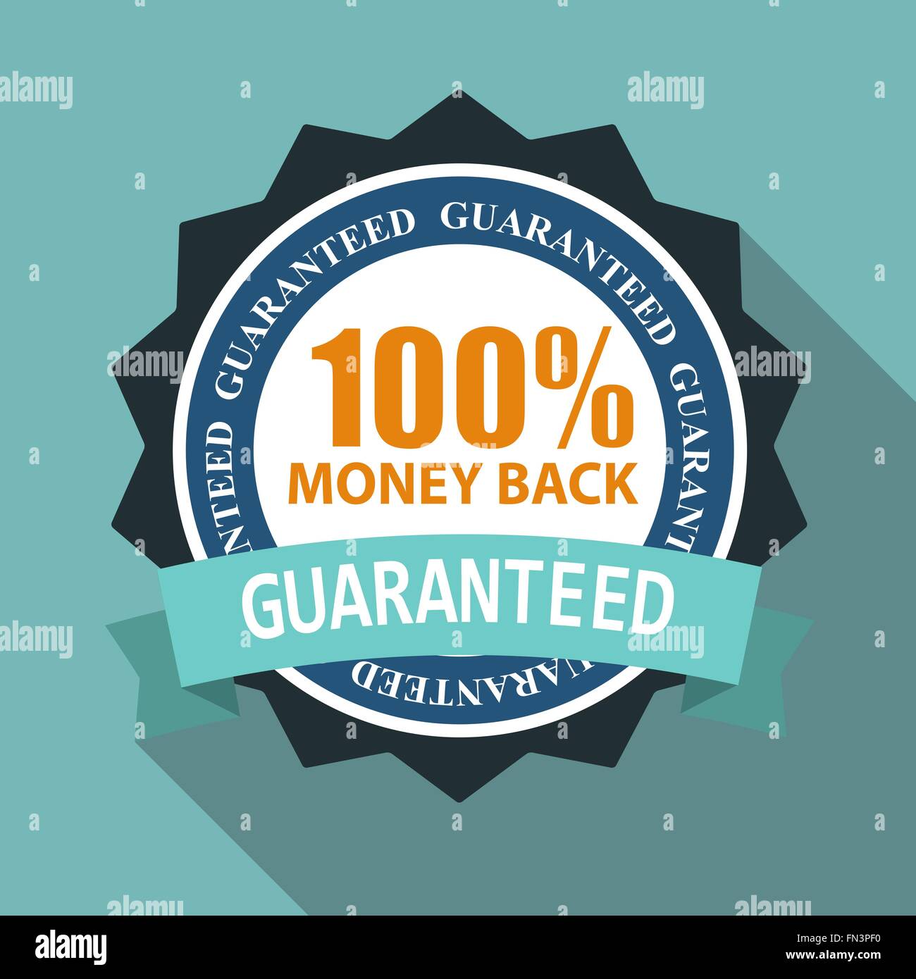 Label Sign 100% Money Back Quality in Flat Modern Design Stock Vector ...