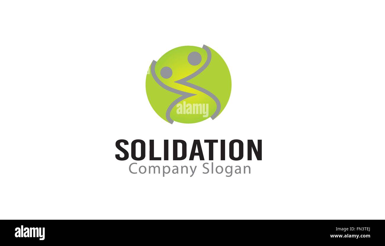 Creative Two People Couple Green Logo Circle Symbol Illustration Stock ...