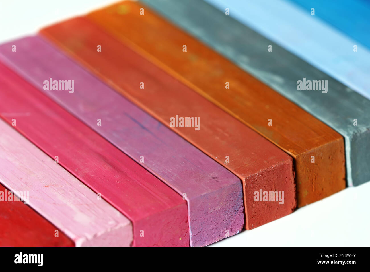 Color range - detail of the colored pastels Stock Photo - Alamy