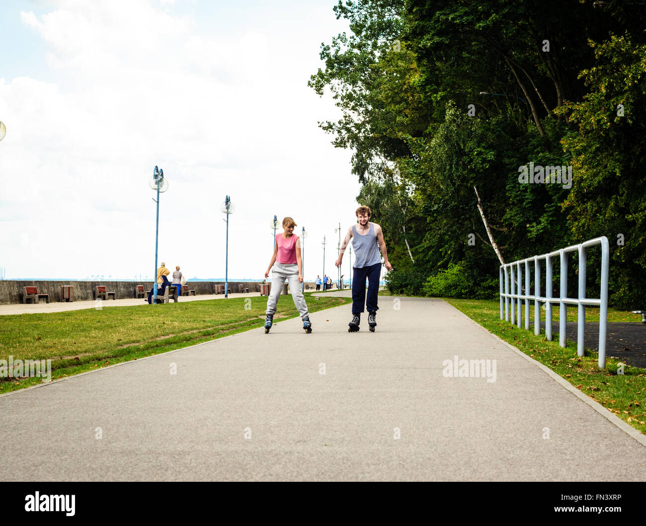 Hobby and spending free time in summer. Sport and exercising. Healthy ...