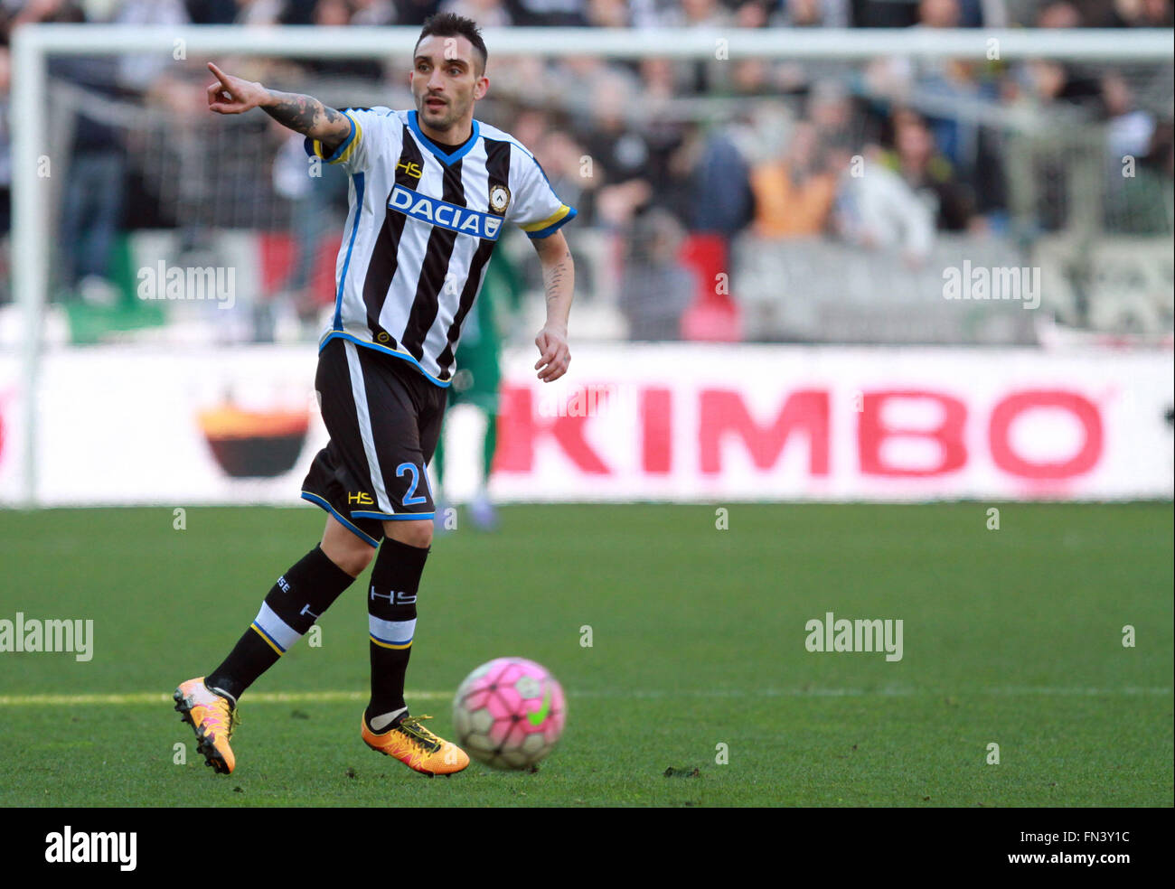 Udine, Italy. 13th Mar, 2016. Udinese's midfielder Francesco Lodi ...