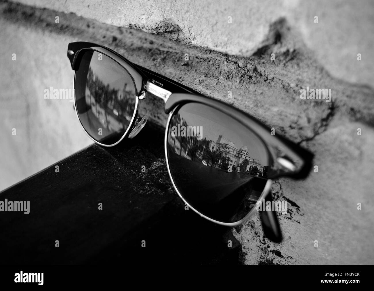 Sunglass Reflection Black And White
