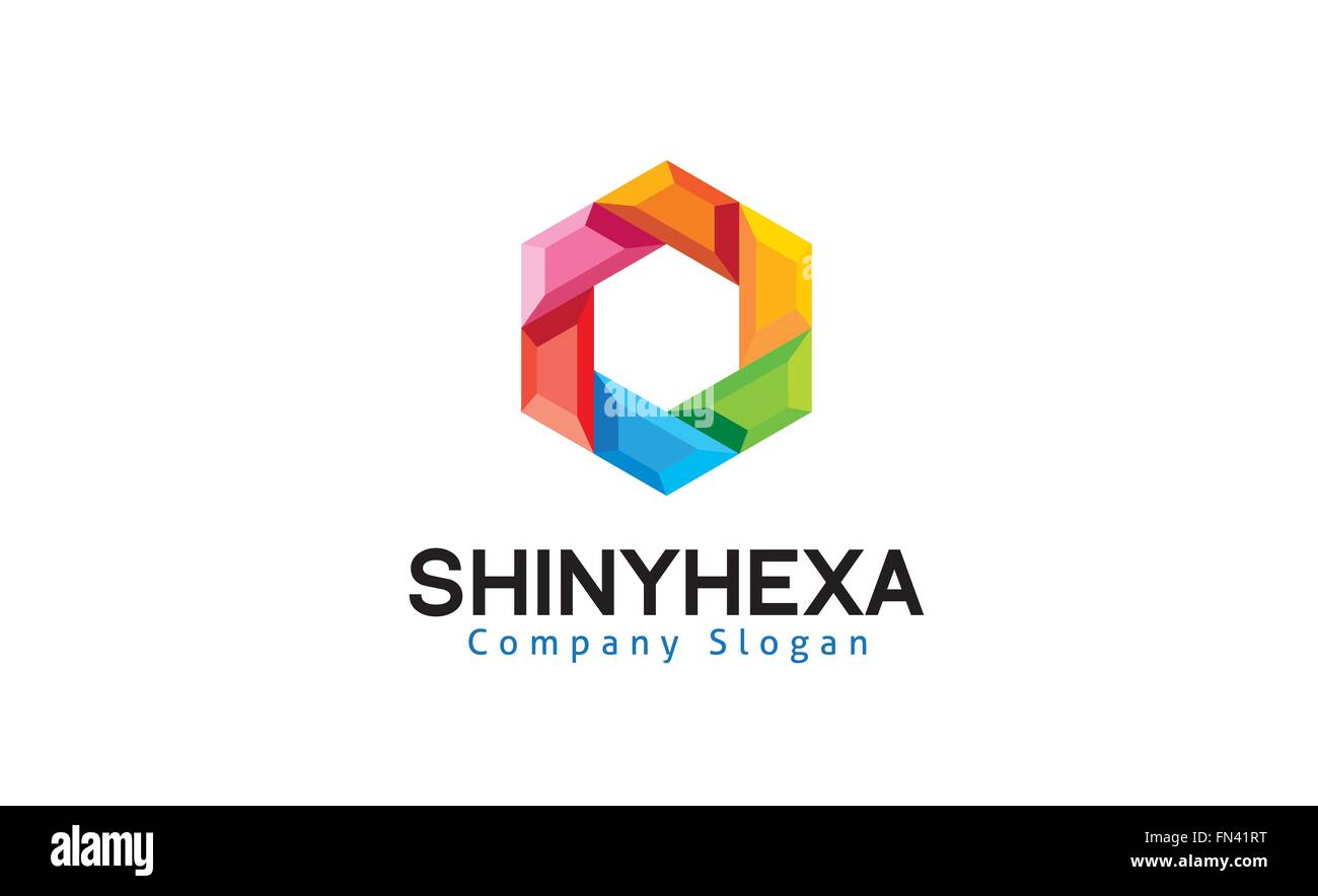 Shiny Hexagon Geometric Logo Vector Symbol Icon Design Illustration ...