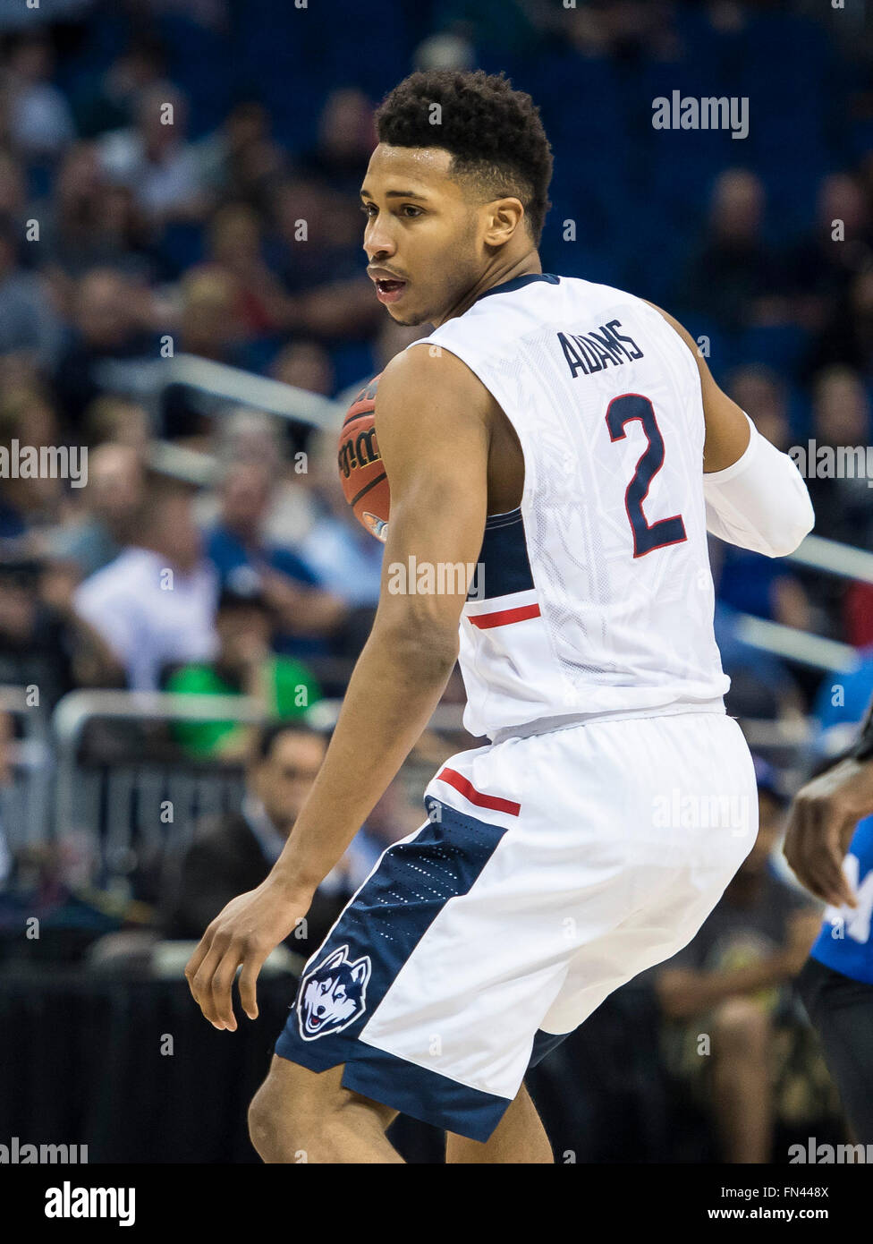 Orlando, FL, USA. 13th Mar, 2016. Connecticut guard Jalen Adams (2) as ...