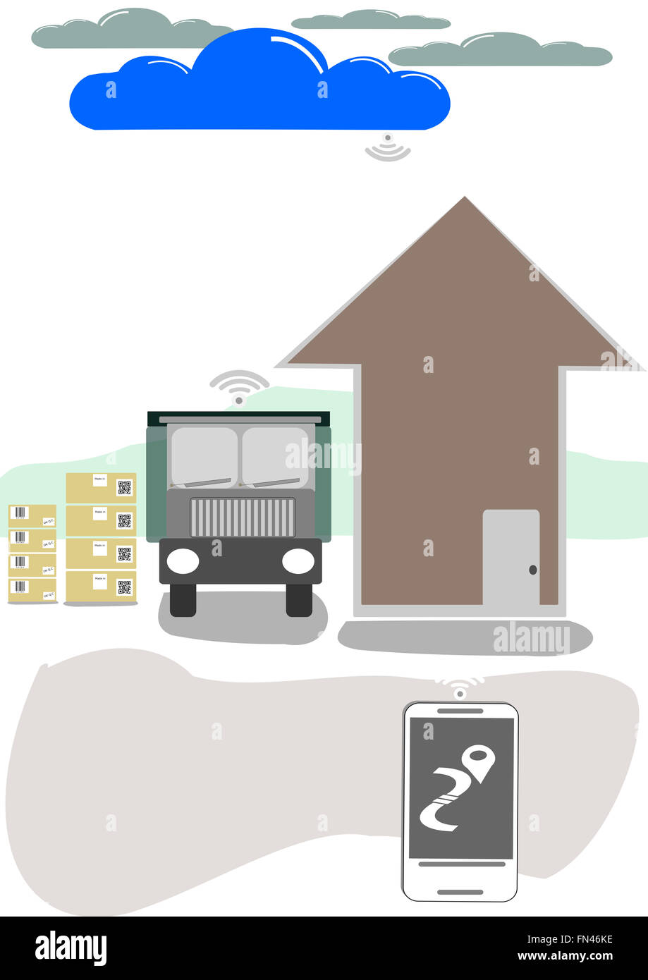 Mobility and inter connectivity. delivery of goods Stock Photo - Alamy