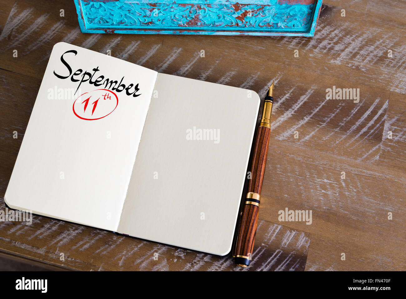 Concept image of September 11 Calendar Day with empty space for text as ...