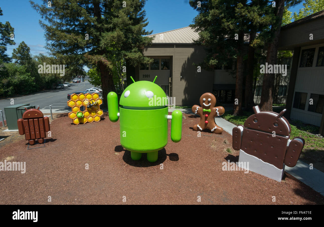 Google Android Statue Garden, Mountain View, Silicon Valley (Editorial ...