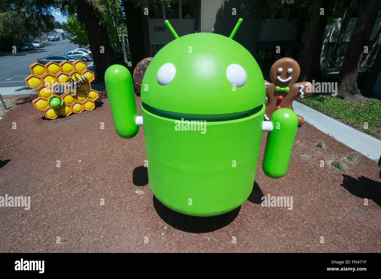 Google Android Statue Garden, Mountain View, Silicon Valley (Editorial ...