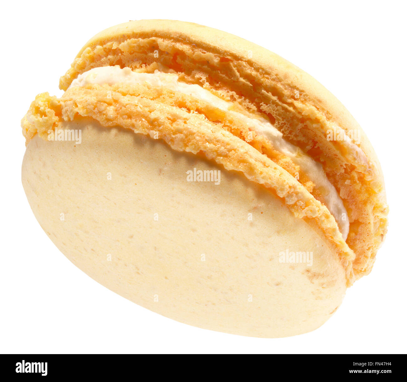 yellow macaroon isolated on white background Stock Photo - Alamy
