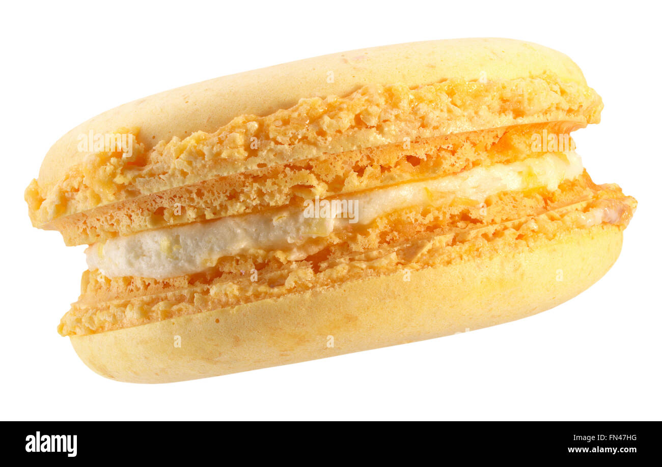 yellow macaroon isolated on white background Stock Photo - Alamy
