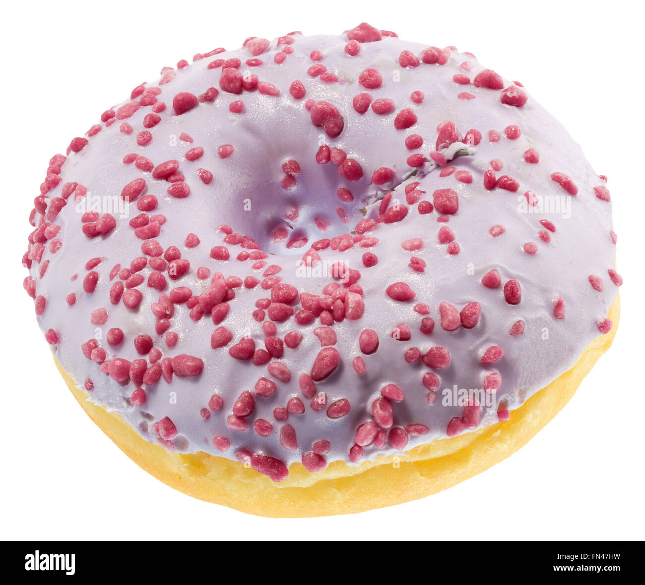 purple glazed donut isolated on white background Stock Photo - Alamy