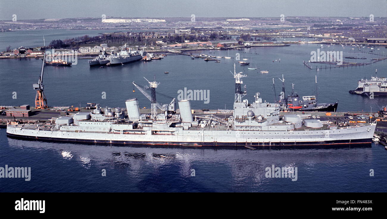 AJAXNETPHOTO. MARCH, 1971. PORTSMOUTH, ENGLAND, - CRUISER LAY UP - THE ...