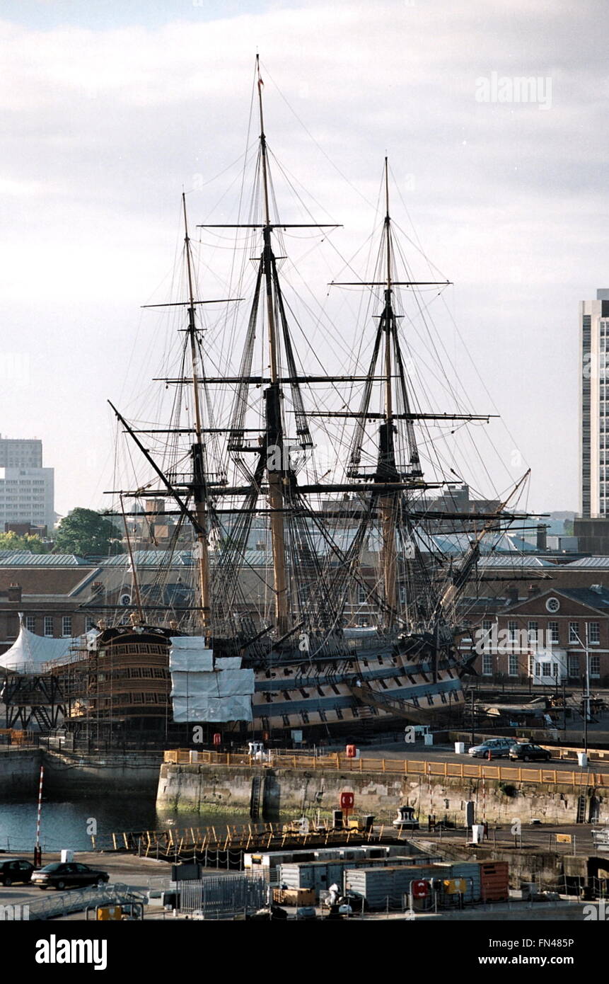 AJAXNETPHOTO. PORTSMOUTH, ENGLAND. - FLAGSHIP RESTORATION - NELSON'S ...