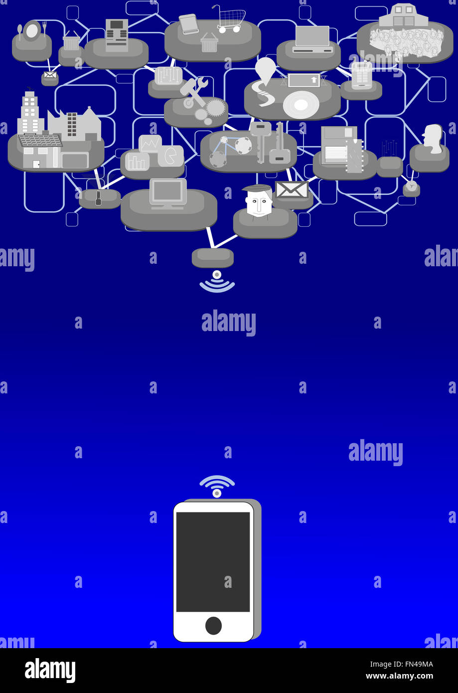 Network cloud. Mobility and inter connectivity Stock Photo - Alamy