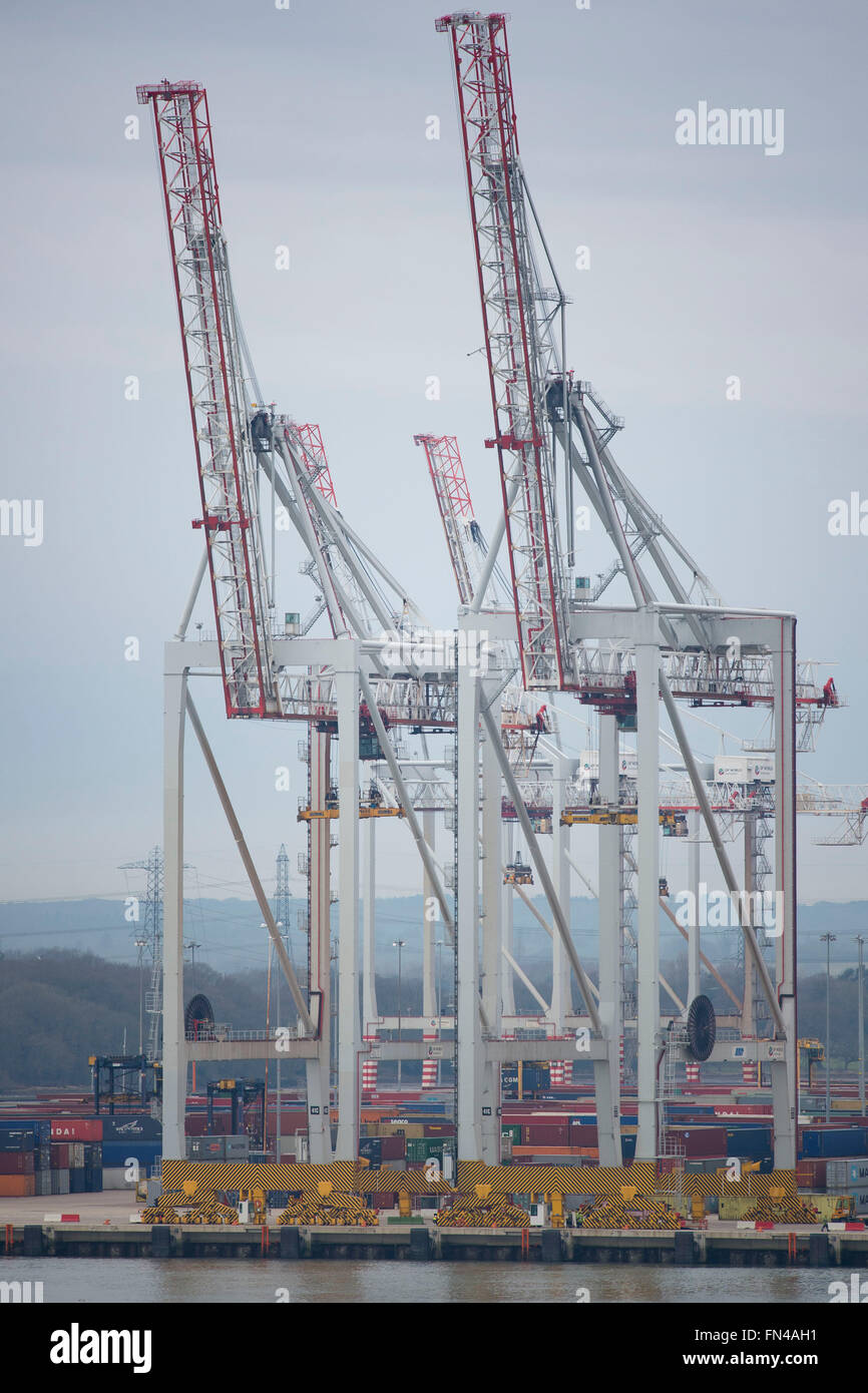 Shipping container trains at Southampton dock in England, UK Stock ...
