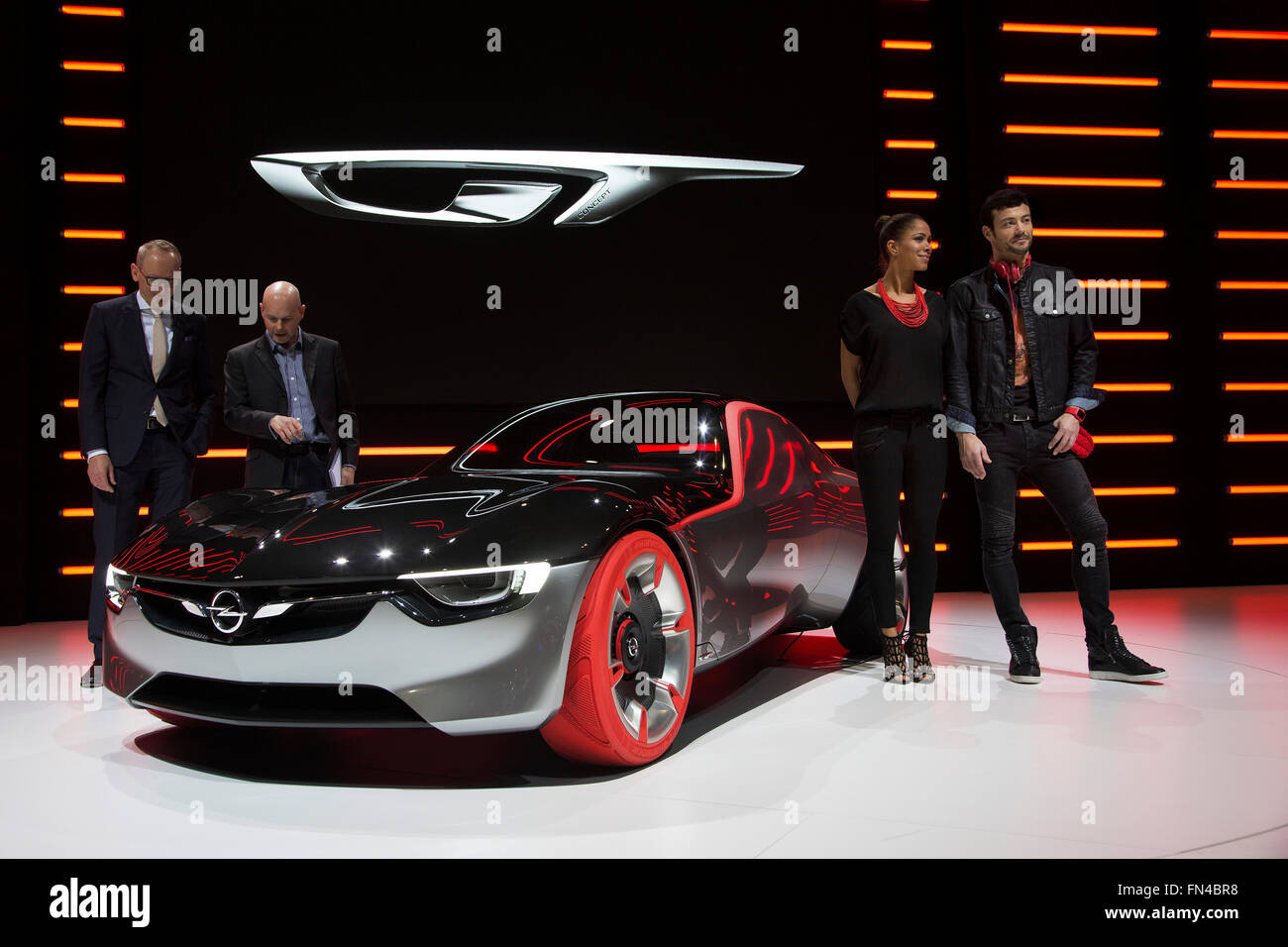 Opel GT Concept sports car wheel at the Geneva Motor Show 2016 Stock ...