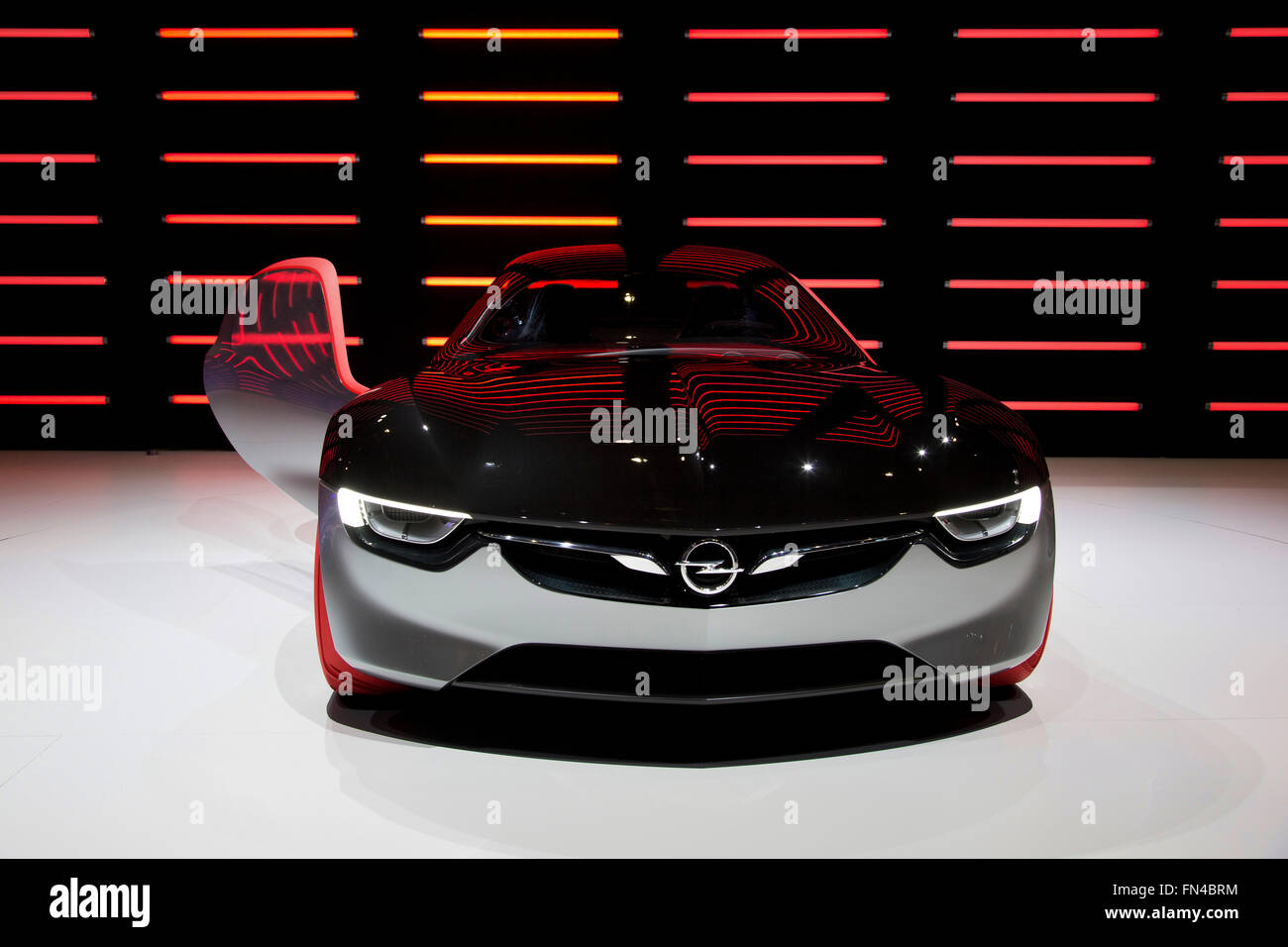 Opel GT Concept sports car wheel at the Geneva Motor Show 2016 Stock ...