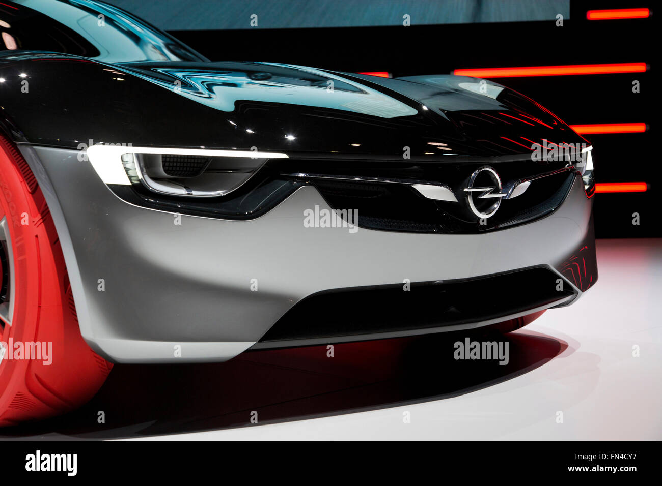 Opel GT Concept sports car wheel at the Geneva Motor Show 2016 Stock ...