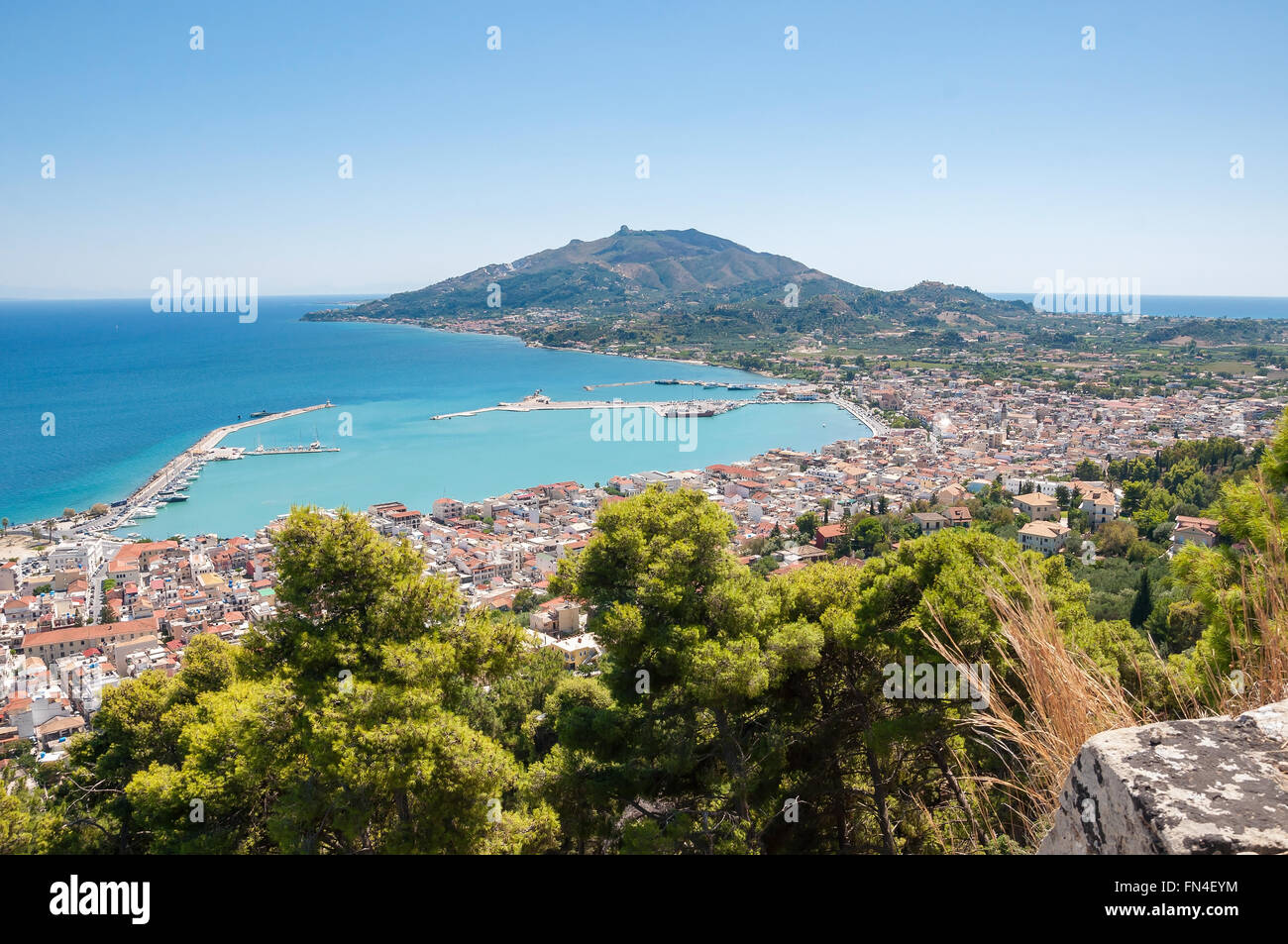 Aerial view of Zante town, capital city of Zakynthos, Greece Stock ...