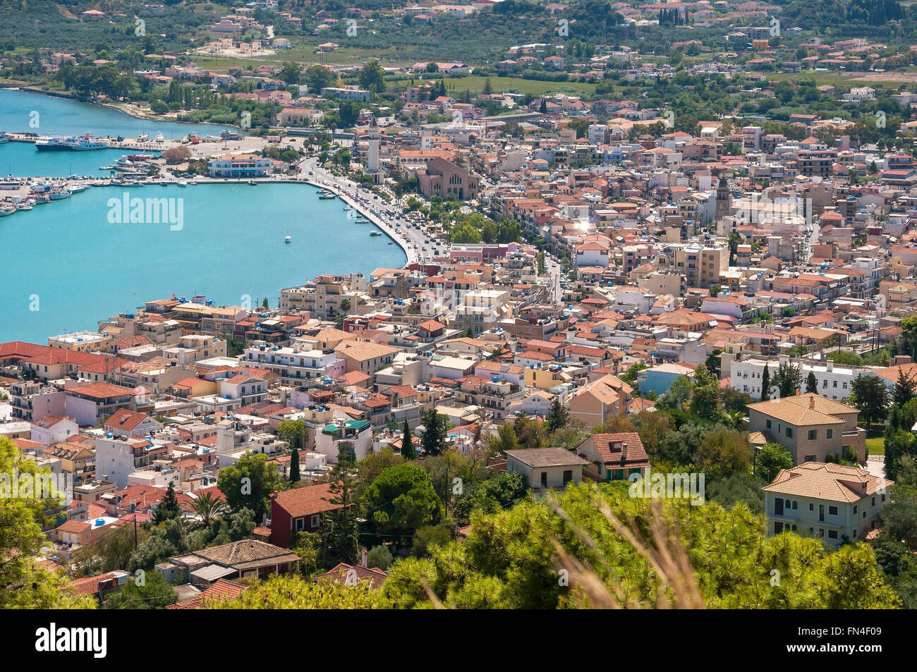 Aerial view of Zante town, capital city of Zakynthos, Greece Stock ...