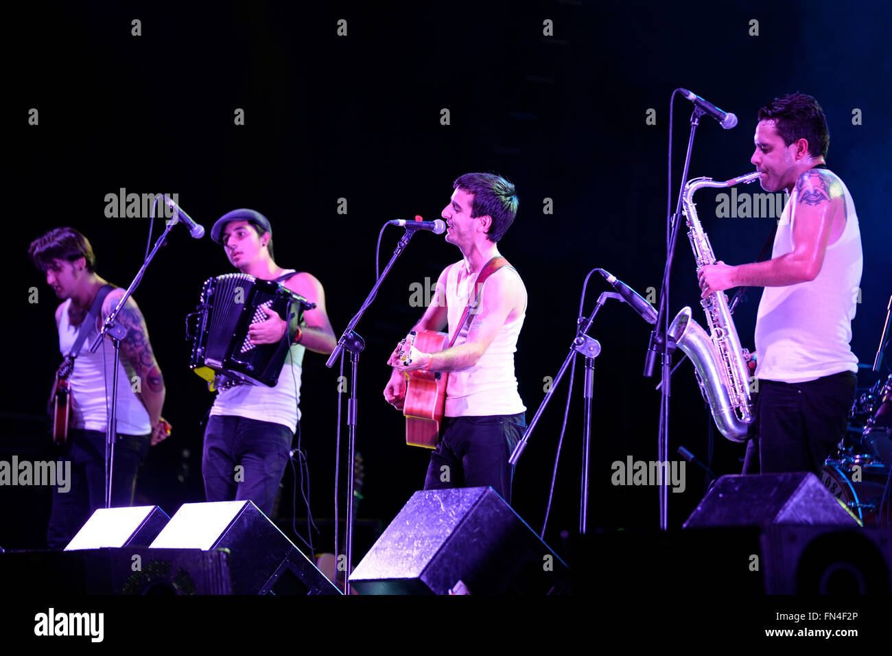 BILBAO, SPAIN - NOV 01: La Moda (band) live music show at Bime Festival ...