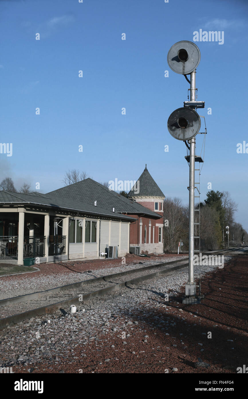 Historic railroad depot in Grinnell, Iowa Stock Photo - Alamy