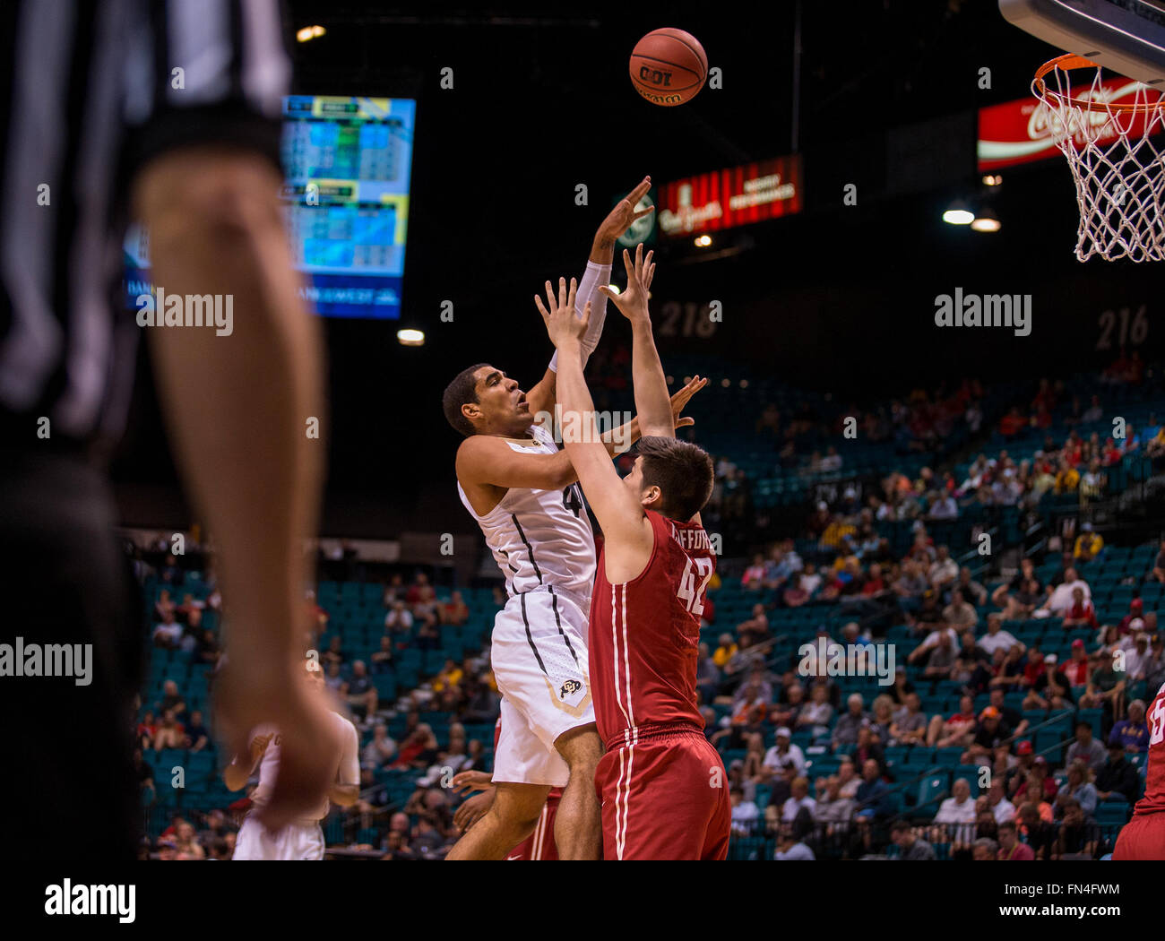 Las Vegas, NV, USA. 09th Mar, 2016. Colorado forward (40) Josh Scott ...
