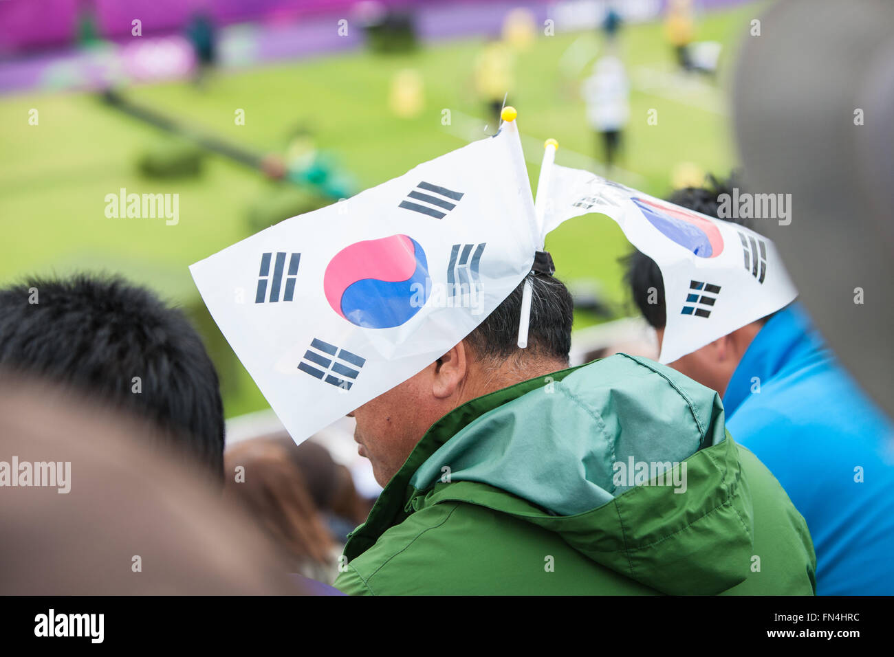 Korean fans flag hi-res stock photography and images - Alamy