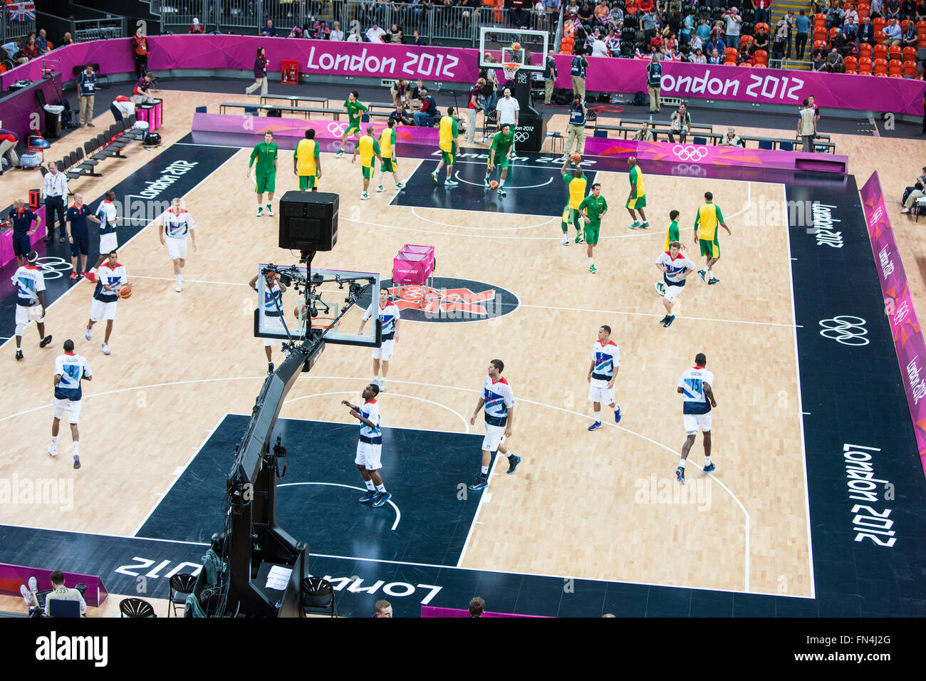 Great Britain basketball team playing at Basketball Arena at Olympics ...